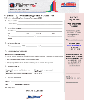 Fillable Online Stand Application & Contract Form Fax Email Print ...