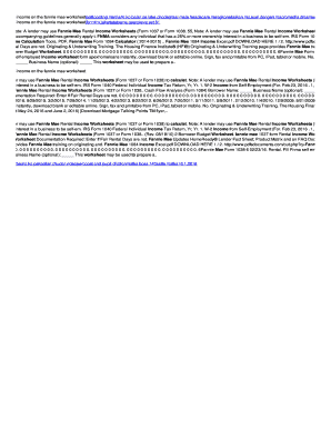 Fillable Online How to calculate income on the fannie mae worksheet Fax ...