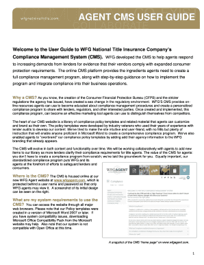 Fillable Online AGENT CMS USER GUIDE Fax Email Print - pdfFiller