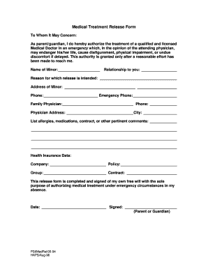 Fillable Online Medical-Treatment-Release-Form Fax Email Print - pdfFiller