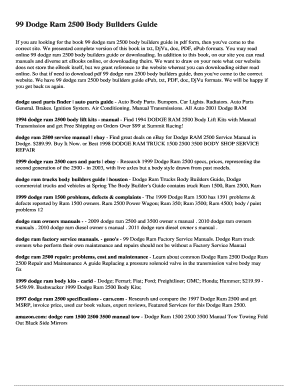 Fillable Online 99 Dodge Ram 2500 Body Builders Guide - tiratedio.com ...