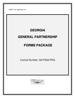 Fillable Online GEORGIA GENERAL PARTNERSHIP FORMS PACKAGE Fax Email ...