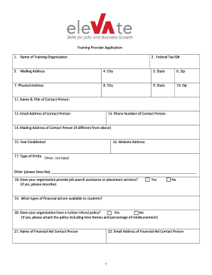 Fillable Online Training Provider Application - vaworkforcecenters.com ...