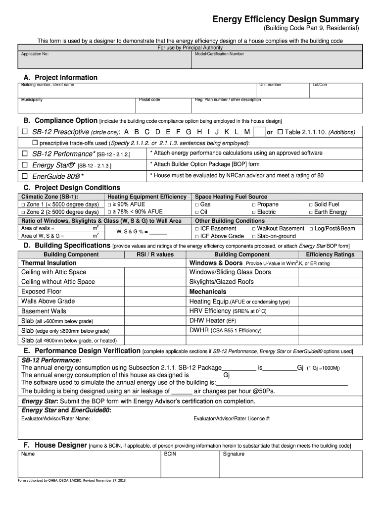 Fillable Online (Building Code Part 9, Residential) Fax Email Print ...
