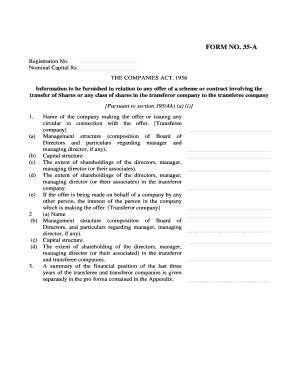 Fillable Online FORM NO. 35-A - Sa-Dhan Fax Email Print - pdfFiller