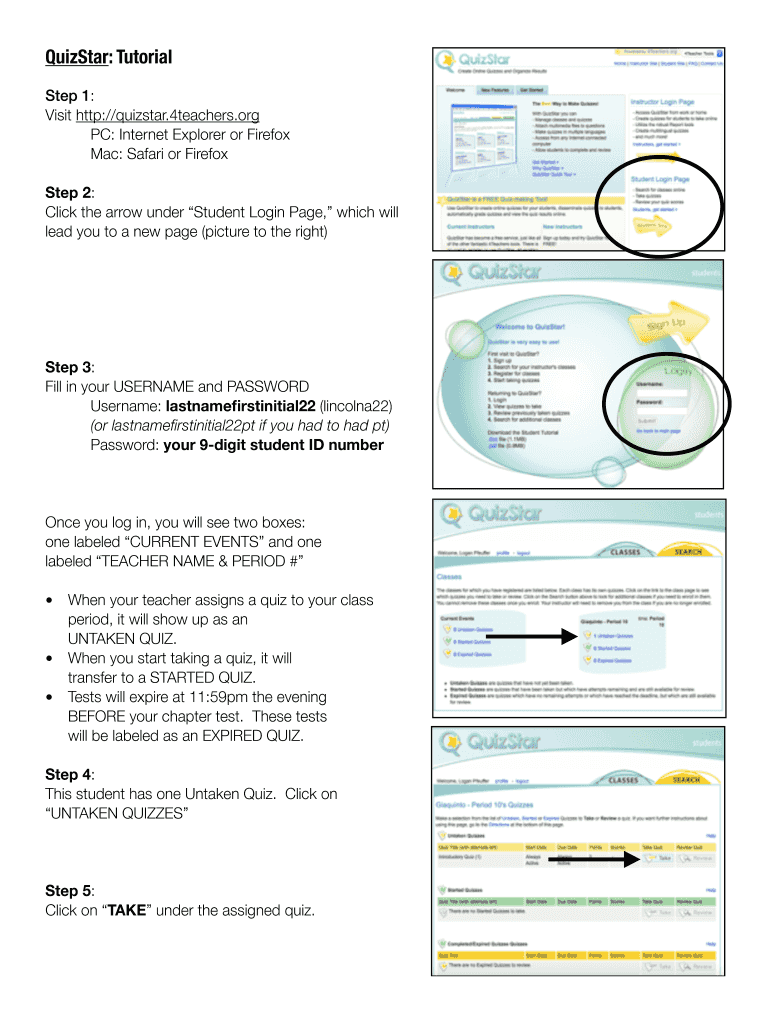 Fillable Online QuizStar: Tutorial Fax Email Print - pdfFiller