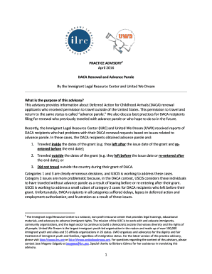 Fillable Online DACA Renewal and Advance Parole Fax Email Print - pdfFiller