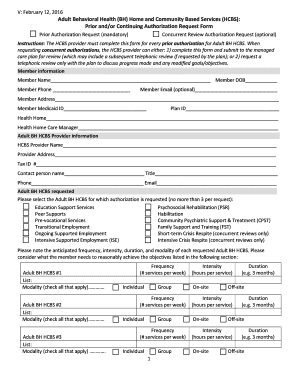 Fillable Online Adult Behavioral Health (BH) Home and Community Based ...