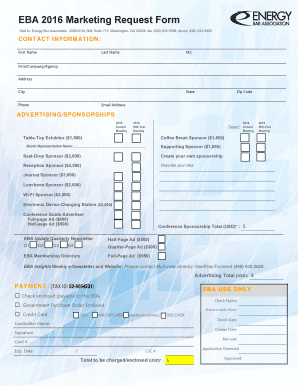 Fillable Online eba-net EBA 2016 Marketing Request Form - eba-net.org Fax Email Print - pdfFiller