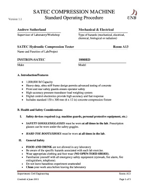 Fillable Online SATEC COMPRESSION MACHINE - UNB Fax Email Print - pdfFiller