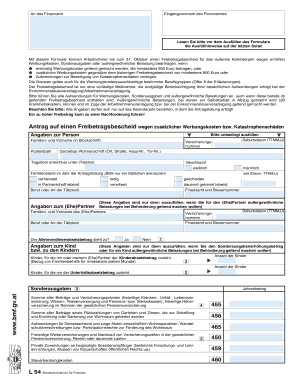 Fillable Online rohr ooe gv L54 - Antrag auf einen Freibetragsbescheid ...