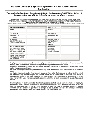 Fillable Online umhelena Faculty & Staff Fee Waiver Authorization Fax ...