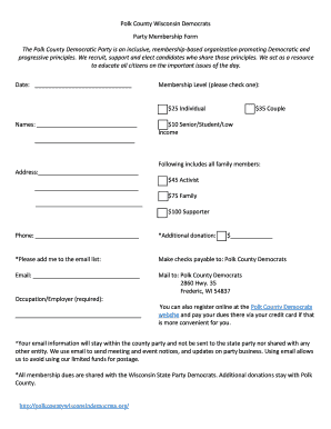 Fillable Online polkcountywisconsindemocrats Polk County Wisconsin ...