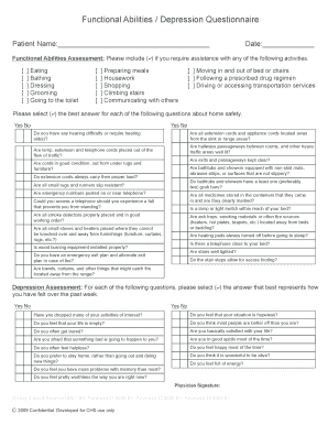 Fillable Online carolinashealthcare functional abilities assessment ...