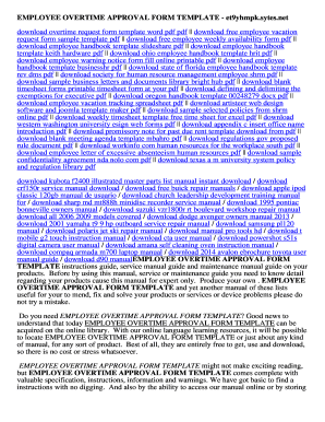 Fillable Online et9yhmpk sytes EMPLOYEE OVERTIME APPROVAL FORM TEMPLATE ...