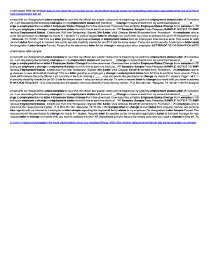 Fillable Online Change of employment status letter sample Fax Email ...