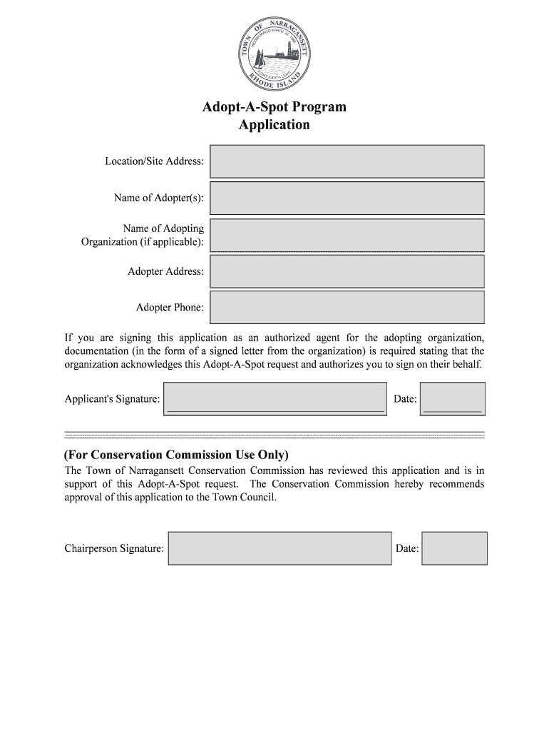 Fillable Online Adopt-A-Spot Program Application Fax Email Print ...