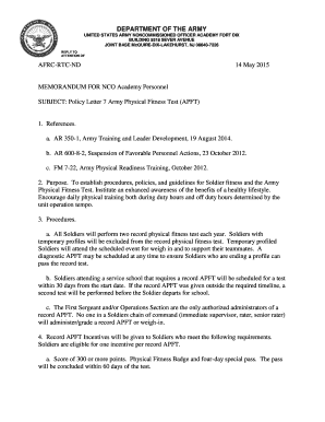 Fillable Online MEMORANDUM FOR NCO Academy Personnel Fax Email Print ...