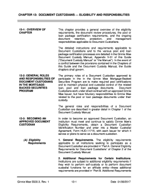 Fillable Online CHAPTER 13: DOCUMENT CUSTODIANS ELIGIBILITY AND RESPONSIBILITIES Fax Email Print ...