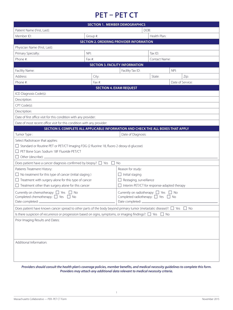 Fillable Online PET PET CT - unicarestateplan.com Fax Email Print ...