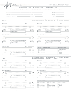 Fillable Online Handrail Order Form - AVT Beckett Fax Email Print ...