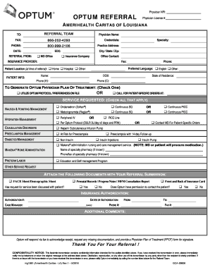 Fillable Online Optum Referral Form - AmeriHealth Caritas Louisiana ...