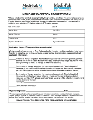 Fillable Online MEDICARE EXCEPTION REQUEST FORM - Arkansas Blue Cross Fax Email Print - pdfFiller