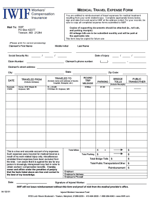 Fillable Online MEDICAL TRAVEL EXPENSE FORM Fax Email Print - pdfFiller