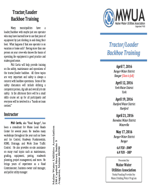 Fillable Online mwua Tractor/Loader Backhoe Training - mwua.org Fax ...