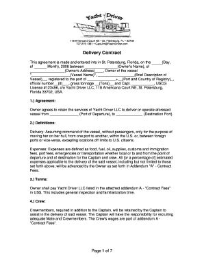 Fillable Online Yacht Driver Contract - Captain Jim Lucas Fax Email ...