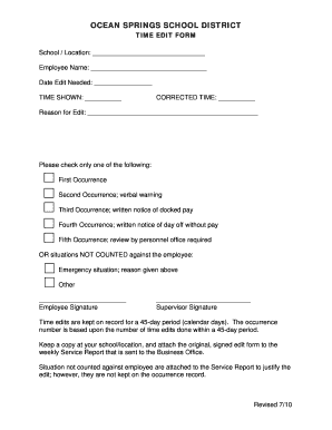 Fillable Online ossdms TIME EDIT FORM Fax Email Print - pdfFiller