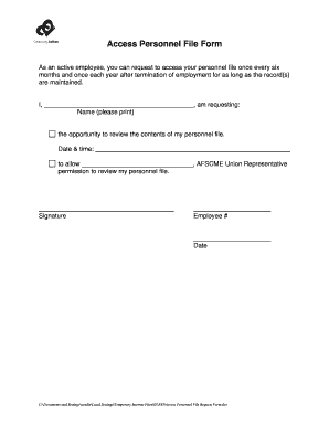 Fillable Online Access Personnel File Request Form - caprw.org Fax ...