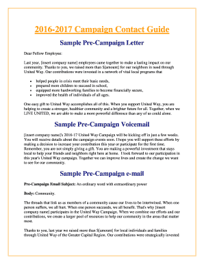 Fillable Online Sample Pre-Campaign Letter Fax Email Print - pdfFiller