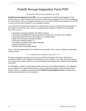 Fillable Online tdmop Forklift Annual Inspection Form PDF. forklift ...