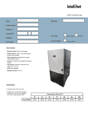 Fillable Online iQ1001 Submittal Data Fax Email Print - pdfFiller