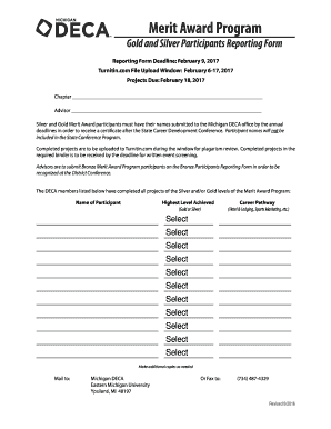 Fillable Online mideca 16-17 Forms.indd - Michigan DECA Fax Email Print ...