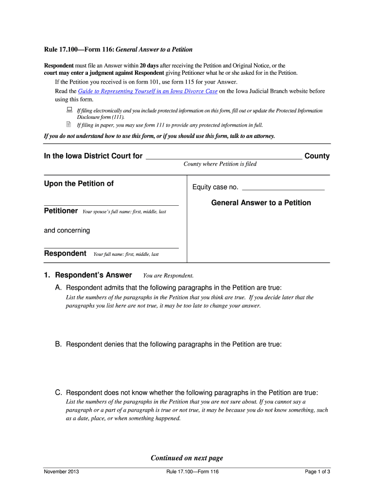 2013 IA Form 116 Fill Online, Printable, Fillable, Blank - pdfFiller