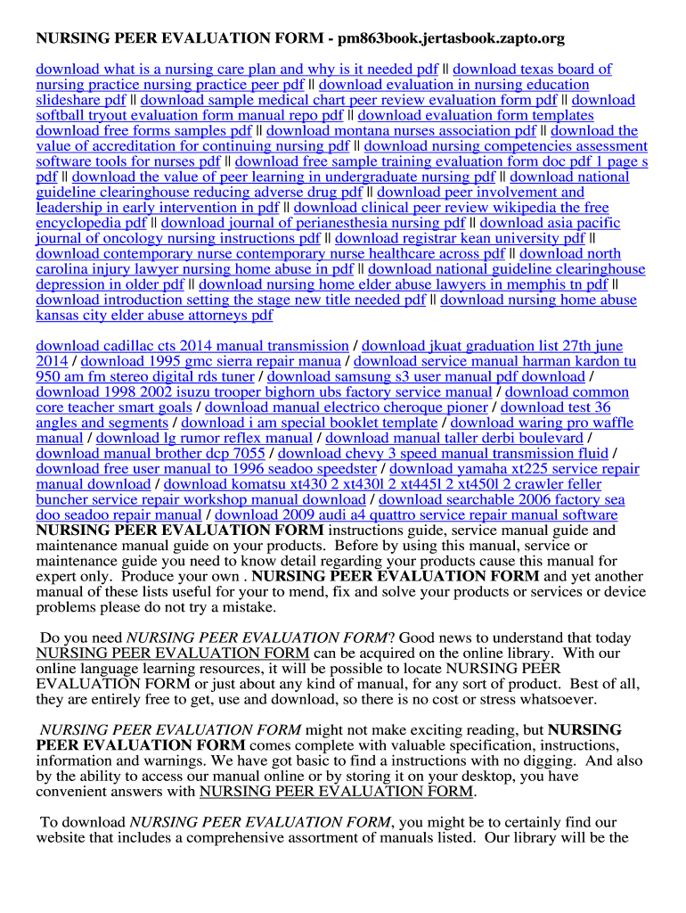 Fillable Online pm863book jertasbook zapto NURSING PEER EVALUATION FORM ... Fillable Online pm863book jertasbook zapto NURSING PEER EVALUATION FORM ...