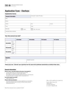 Fillable Online cbs Application Form Electives Fax Email Print - pdfFiller