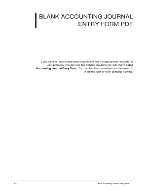 Fillable Online Blank Accounting Journal Entry Form. blank accounting ...