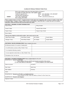Fillable Online Accident & Sickness Medical Claim Form Fax Email Print ...