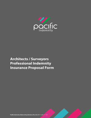 Fillable Online Architects / Surveyors Professional Indemnity Insurance ...