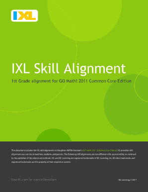 Fillable Online 1st Grade alignment for GO Math Fax Email Print - pdfFiller