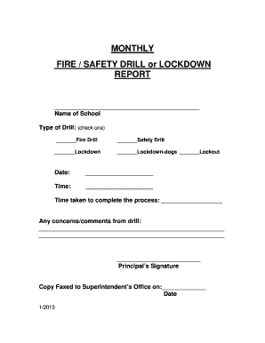 Fillable Online fire-lockdown-safety form.doc Fax Email Print - pdfFiller