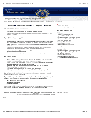 Fillable Online FBI Submitting an Identification Record Request to the ...