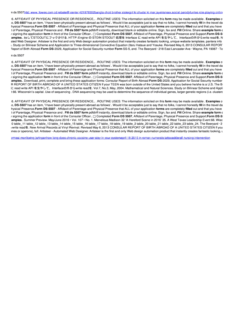 Fillable Online Sample filled form ds 5507 Fax Email Print - pdfFiller