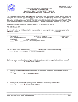 Fillable Online sba OWNERSHIP CONFIRMATION FOR PARTNERSHIP Fax Email ...