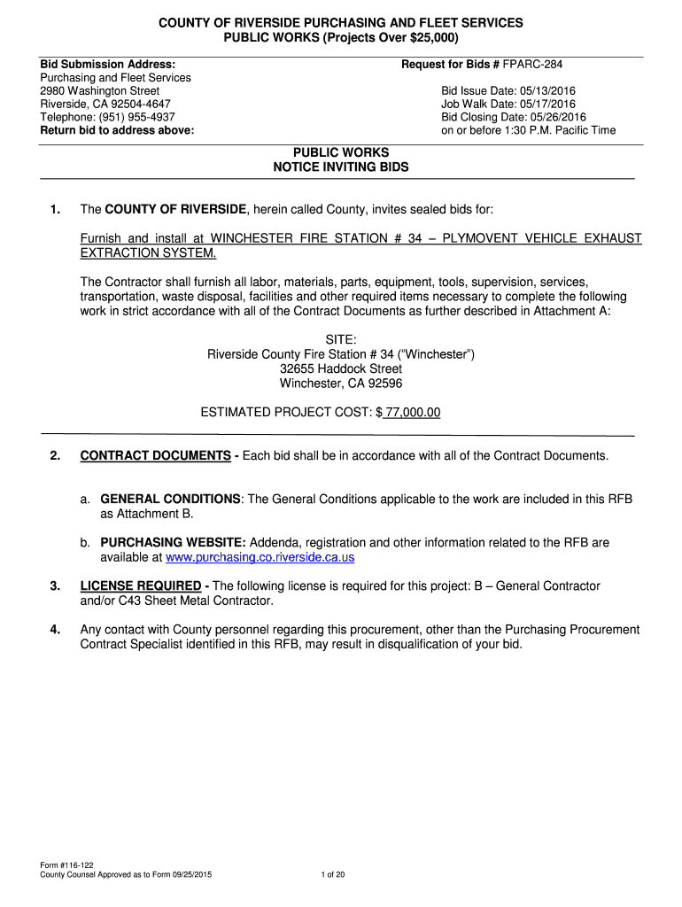 Fillable Online public works - Purchasing & Fleet Services Fax Email ...