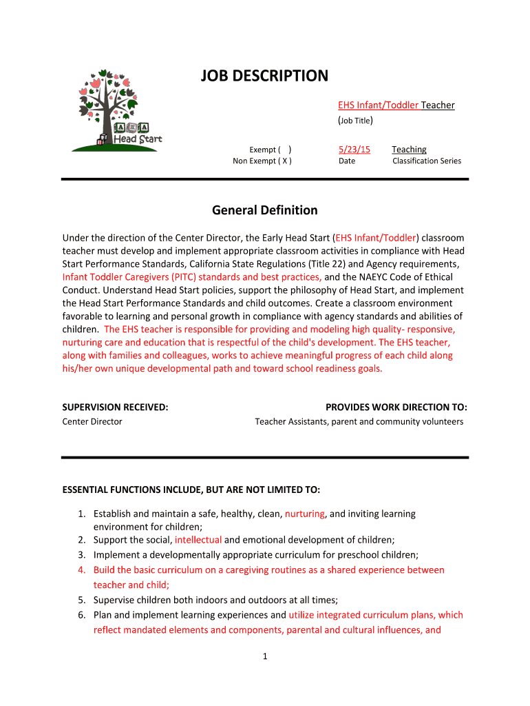 Fillable Online akaheadstart JOB DESCRIPTION - AKA Head Start ...