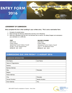 Fillable Online LODGEMENT OF SUBMISSION Fax Email Print - pdfFiller